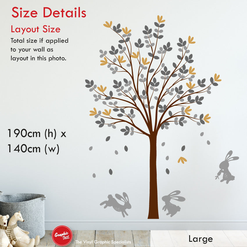 Large Tree & Bunny Rabbit Wall Decal – Graphic That